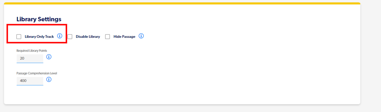 What is the Library Only Track in the Reading Horizons Elevate® Software?