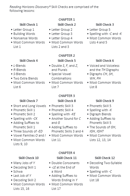 What are Skill Checks in Legacy Reading Horizons Discovery® instruction?