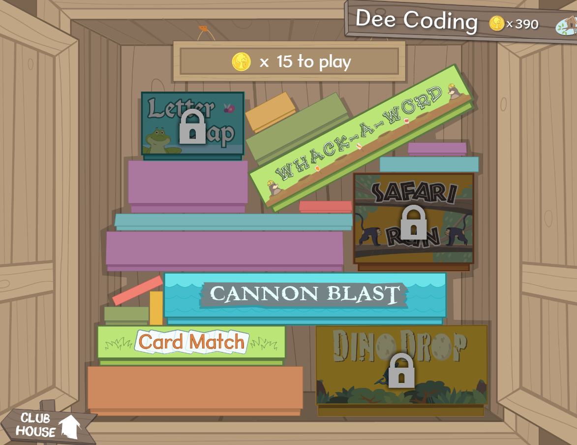 How do the games work in Legacy Reading Horizons Discovery® Software?