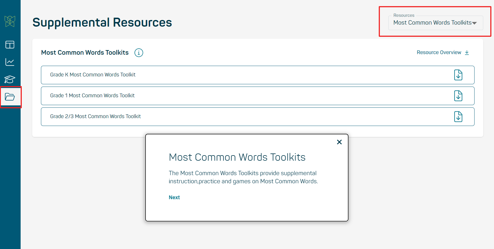How are Most Common Words assessed in Reading Horizons Discovery®?