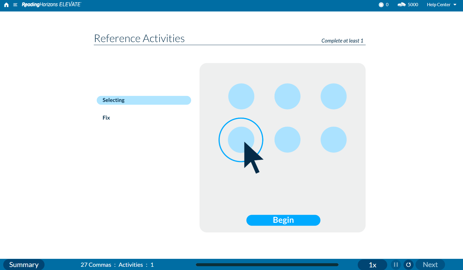 What are the Activities in the Reading Horizons Elevate® Software Lessons?