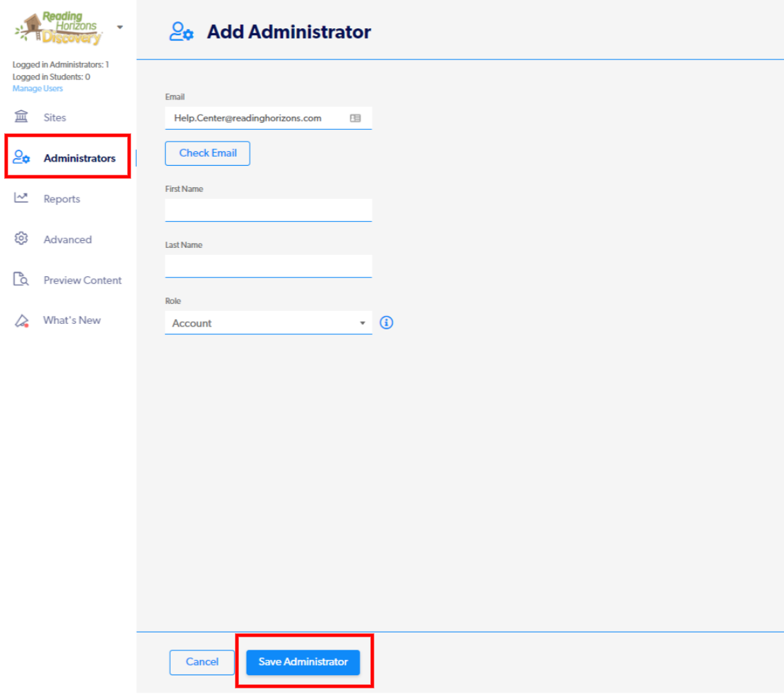 How do I add a teacher to the Legacy Reading Horizons Discovery® Software?