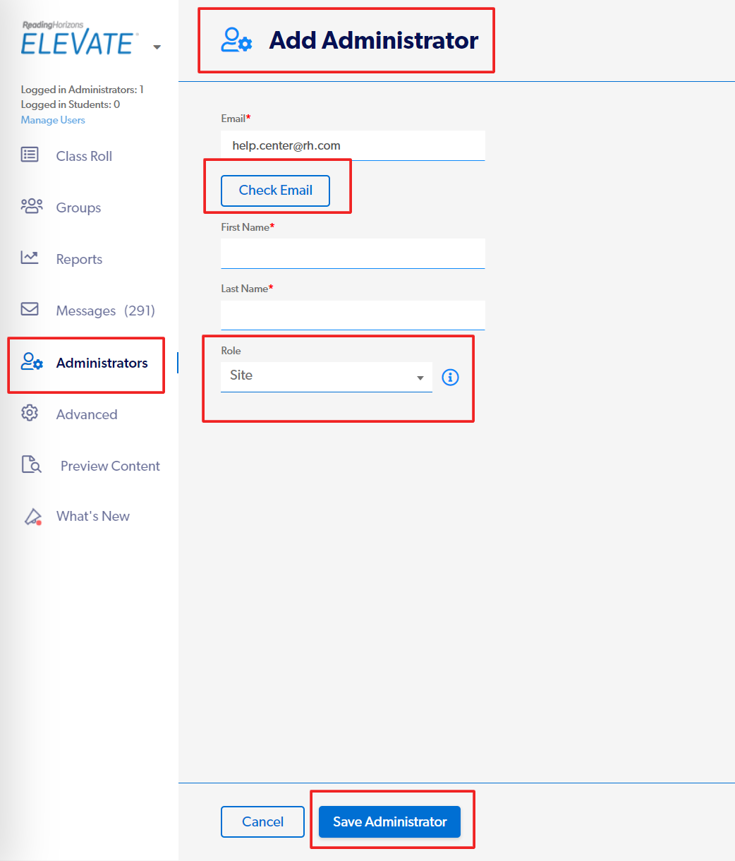 How do I add a teacher to the Reading Horizons Elevate Software?
