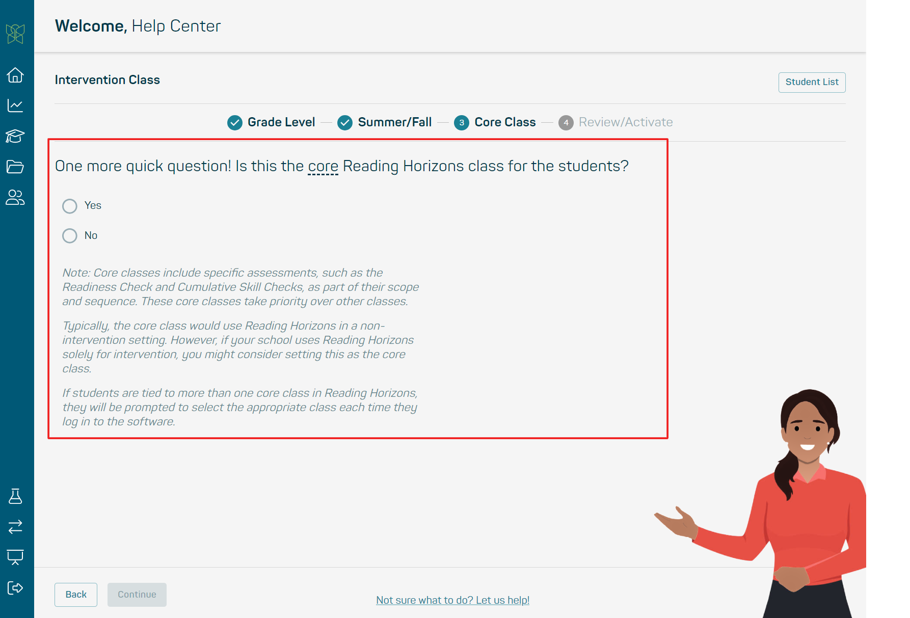 What is the difference between a core and non-core class?