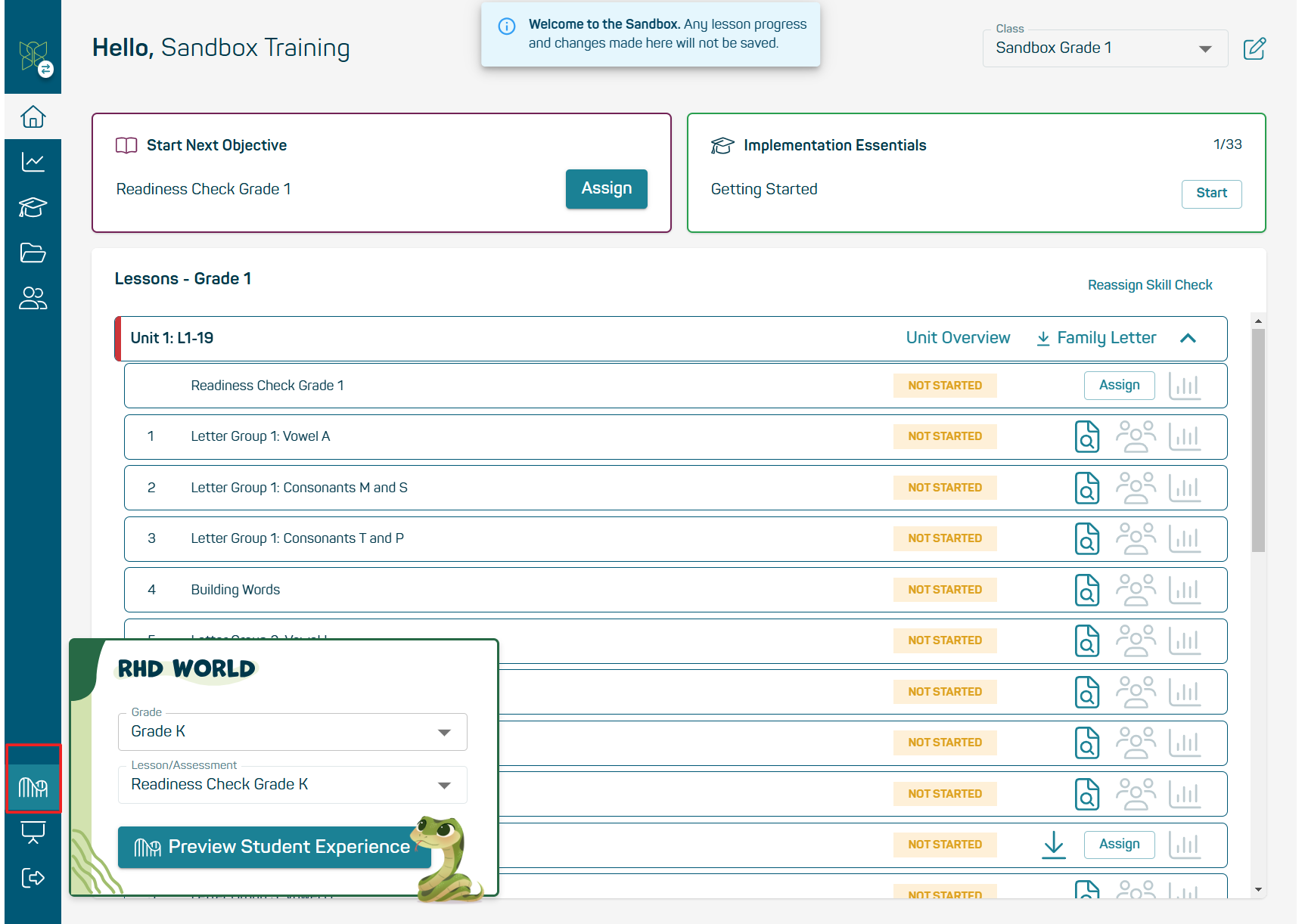 Preview Student Content in Reading Horizons® Discovery