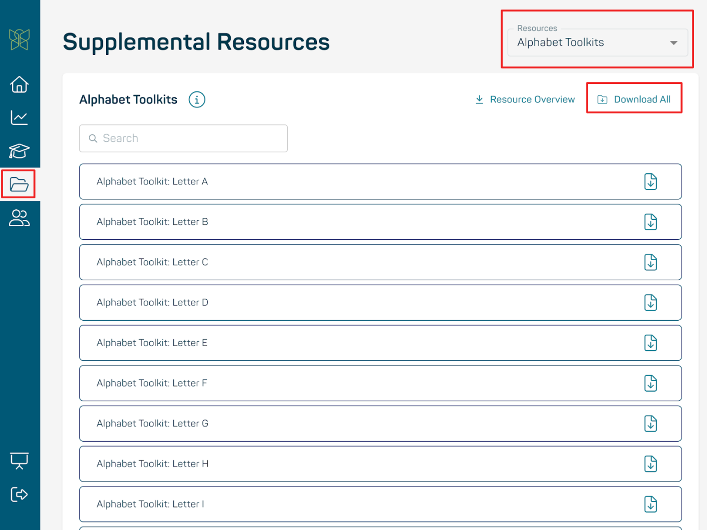 One-Click Access to Download PDFs in Supplemental Resources