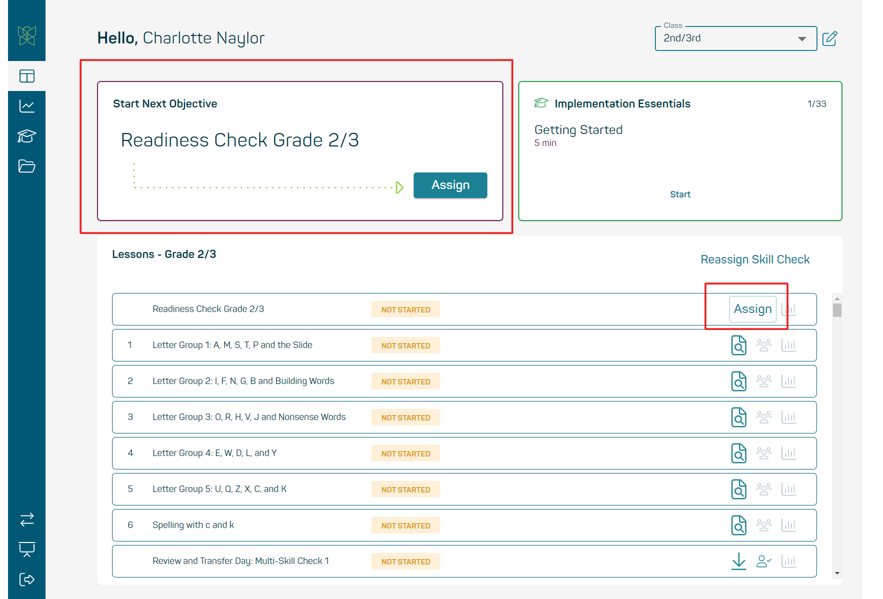 Assigning the Readiness Check in Reading Horizons Discovery Software