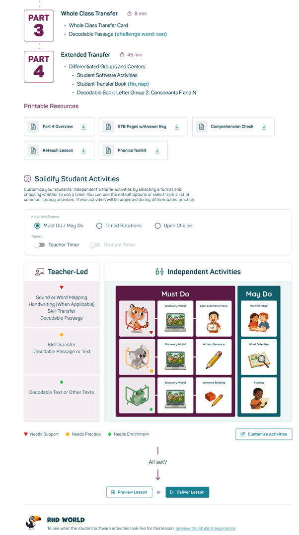 Activities Builder in Reading Horizons® Discovery Software