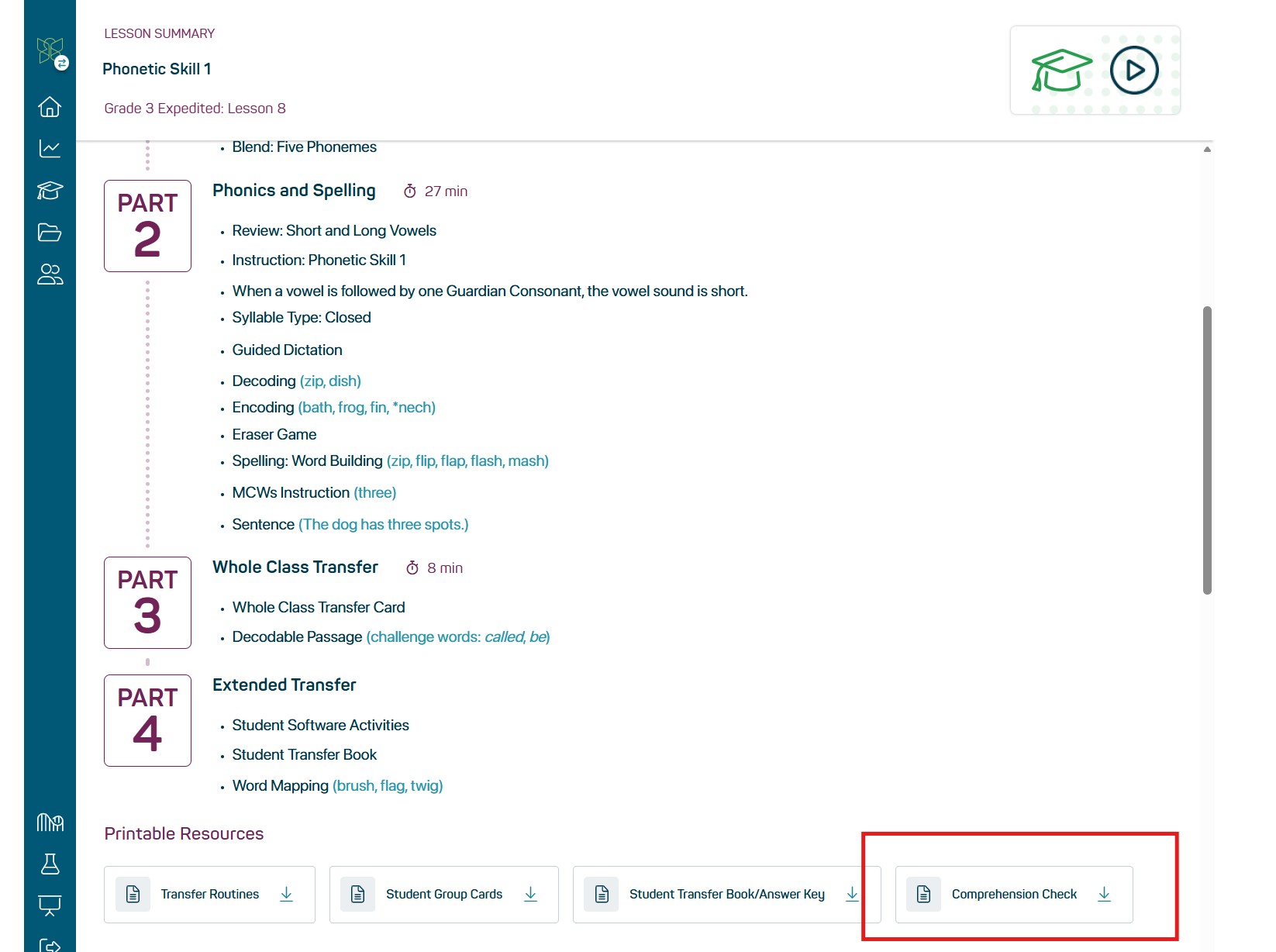 Comprehension Checks in Reading Horizons® Discovery